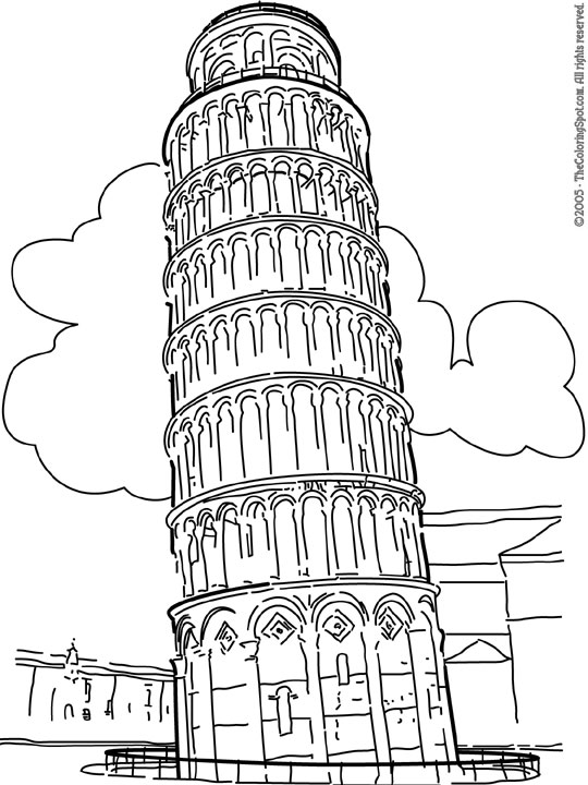 Leaning Tower Of Pisa Audio Stories For Kids Free Coloring Pages 
