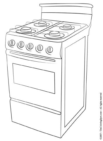 Stove Coloring Page | Audio Stories for Kids | Free Coloring Pages ...
