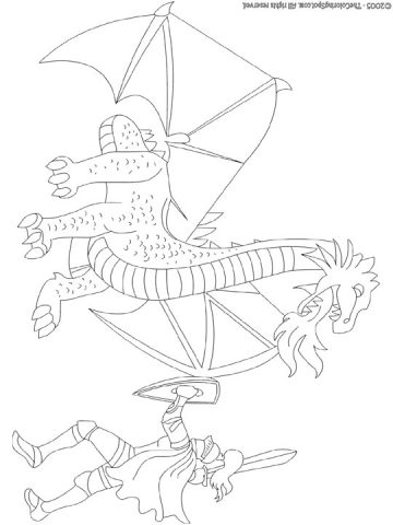 Knight Battles Dragon Coloring Page | Audio Stories for Kids | Free ...